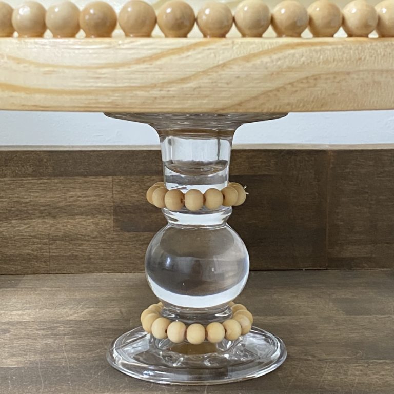 DIY Wood Bead Cake Stand - Cali Girl In A Southern World